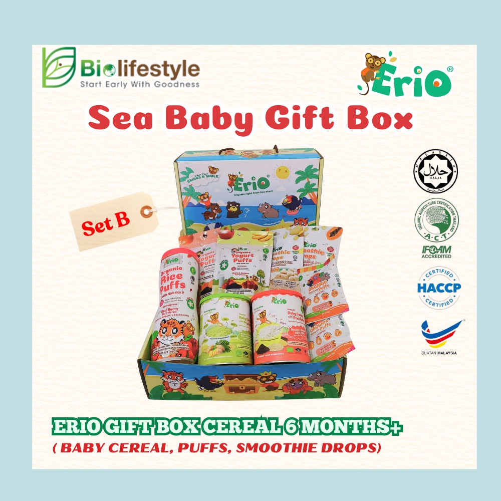 Erio Sea Baby Gift Box For 6 Months+ Baby Cereal, Rice Puffs & Smoothie ...